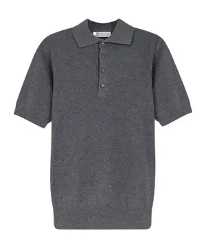 Brunello Cucinelli Short-sleeved Polo Shirt - Grey