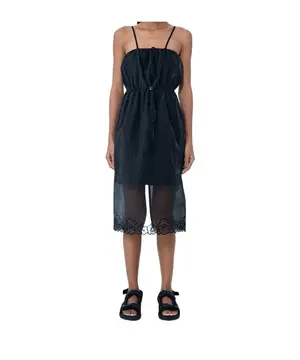 Cecilie Bahnsen Strappy Midi Dress With Pleated Details - Black