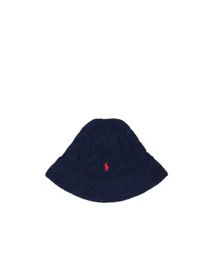 Polo Ralph Lauren Cable Knit Bucket Hat With Embroidered Logo