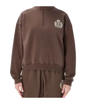 SPORTY  RICH Sporty Rich Crest Quarter-zip Sweatshirt