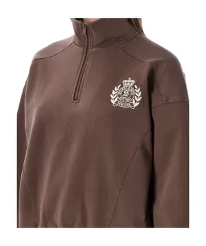 SPORTY  RICH Sporty Rich Crest Quarter-zip Sweatshirt