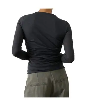 Soeur Gaia T-shirt With Pleated Details And Asymmetrical Hem