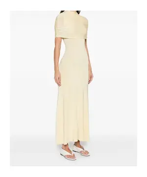 Roland Mouret Draped Round Neck Maxi Dress