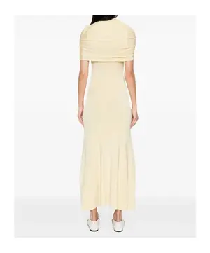 Roland Mouret Draped Round Neck Maxi Dress
