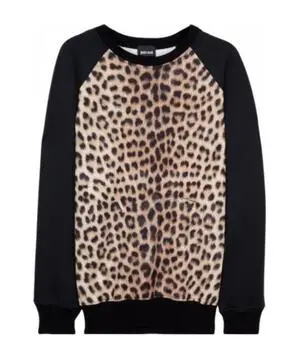 Just Cavalli Leopard Print Round Neck Sweater