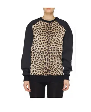 Just Cavalli Leopard Print Round Neck Sweater