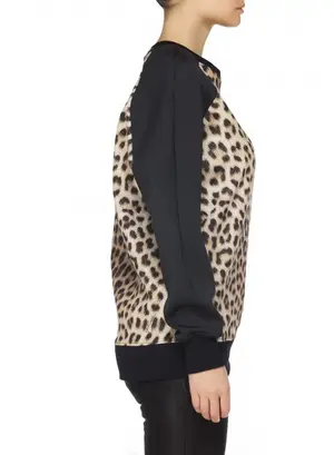 Just Cavalli Leopard Print Round Neck Sweater