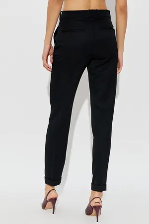 Attico Turn-up Hem Belted Trousers
