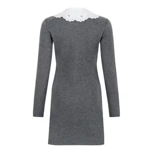 SELF-PORTRAIT Knitted Dress With Contrast Collar
