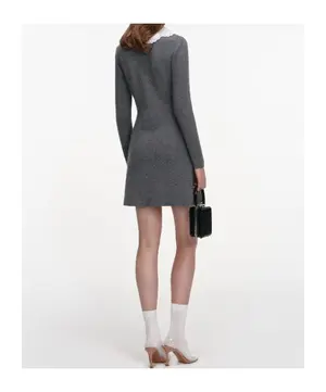 SELF-PORTRAIT Knitted Dress With Contrast Collar