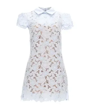 SELF-PORTRAIT Self-Portrait Guipure Lace Collared Mini Dress No