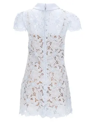 SELF-PORTRAIT Guipure Lace Collared Mini Dress - No