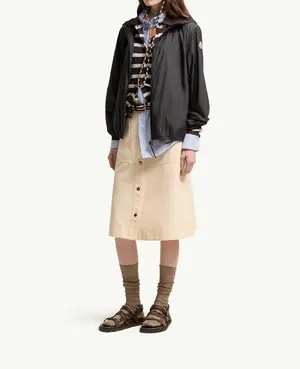 Moncler Logo Patch Zip-up Hooded Jacket