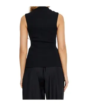 LEMAIRE Sleeveless Draped Paneled Top - Black