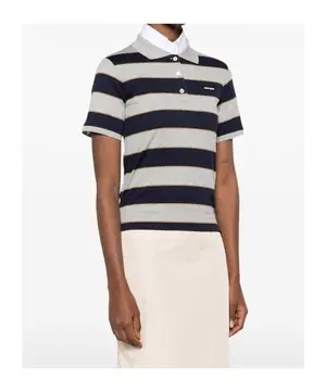 Miu Miu Short-sleeved Striped Polo Shirt