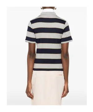 Miu Miu Short-sleeved Striped Polo Shirt