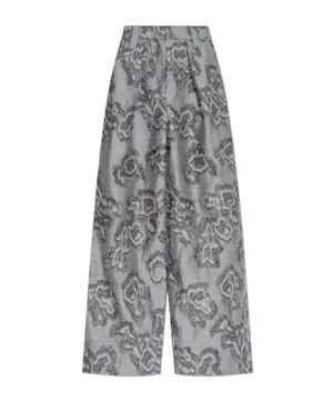 GANNI Printed Wide-leg Trousers