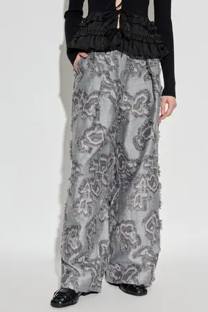 GANNI Printed Wide-leg Trousers