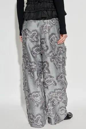 GANNI Printed Wide-leg Trousers