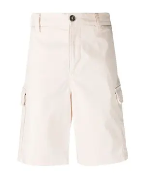 Brunello Cucinelli Cargo Shorts With Side Flap Pockets - White