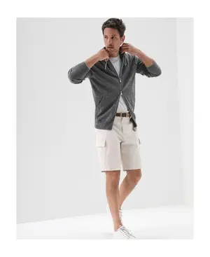 Brunello Cucinelli Cargo Shorts With Side Flap Pockets - White