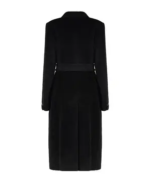 Tagliatore Double Breasted Faux Fur Coat - Black