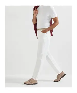 Brunello Cucinelli Five-pocket Jeans - White