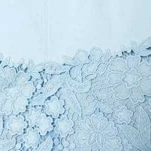 SELF-PORTRAIT Lace Panel Mini Dress - Blue