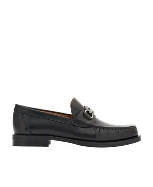 FERRAGAMO Gancini Detail Slip-on Loafers - Black