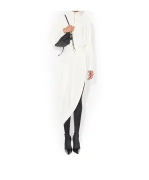 Alaïa High-neck Zip-up Jacket With Pleated Hem