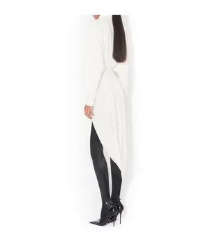 Alaïa High-neck Zip-up Jacket With Pleated Hem