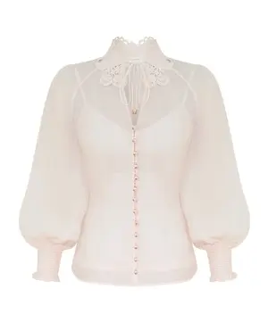 Zimmermann Rebellion Collared Blouse - Cream