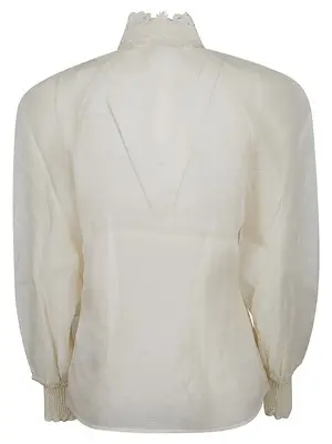 Zimmermann Rebellion Collared Blouse - Cream
