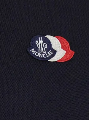Moncler Logo Patch Polo Shirt - Dark Blue