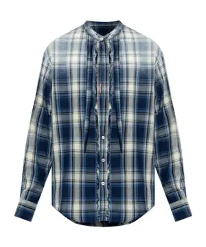 Dsquared2 Ruffled Checked Shirt - Gray