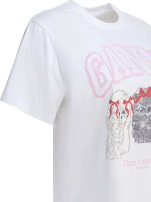 GANNI Cute Animal T-shirt - White