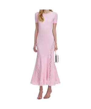 SELF-PORTRAIT Lace Trimmed Midi Dress