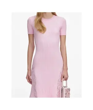 SELF-PORTRAIT Lace Trimmed Midi Dress