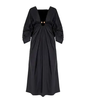 Cult Gaia Long Sleeve Plunging Neck Dress