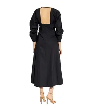 Cult Gaia Long Sleeve Plunging Neck Dress