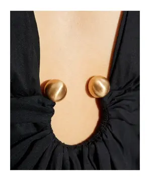 Cult Gaia Long Sleeve Plunging Neck Dress