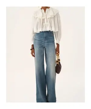 Chloé Cropped Ruffle Top - White