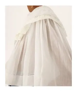 Chloé Cropped Ruffle Top - White