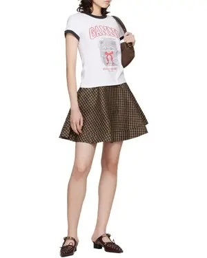 GANNI Cropped Kitty T-shirt - Multicolor