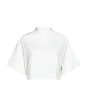 REEBOK Cropped T-shirt With Embroidered Logo And High Neck