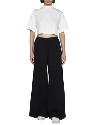 REEBOK Cropped T-shirt With Embroidered Logo And High Neck