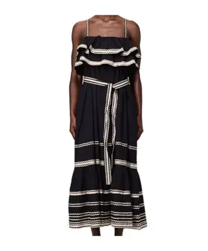 Ulla Johnson Ruffled Strappy Maxi Dress - Black