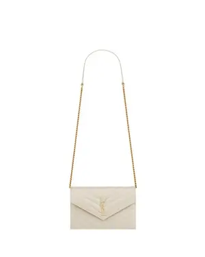 Saint Laurent Cassandre Chain Wallet - Crema Soft