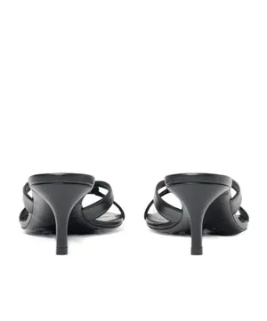 SCAROSSO Round-toe High-heeled Sandals With Crisscross Straps