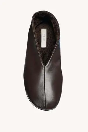 THE ROW Stella Leather And Shearling Flats